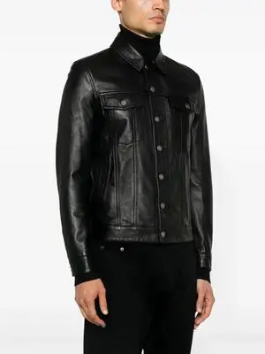 Saint Laurent Button-up Leather Jacket