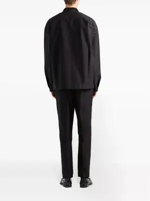 Prada Triangle Logo Cotton Trousers