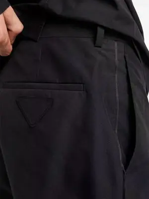 Prada Triangle Logo Cotton Trousers