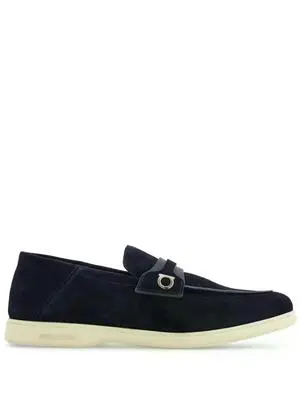 FERRAGAMO Deconstructed Gancini-detailed Suede Loafers