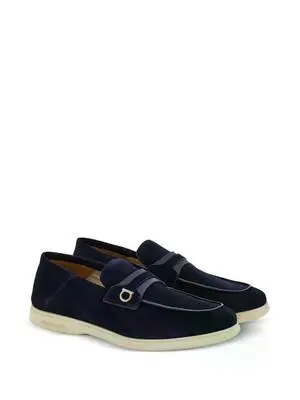 FERRAGAMO Deconstructed Gancini-detailed Suede Loafers