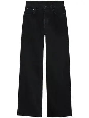 ANINE BING Hugh Logo-patch Wide-leg Jeans