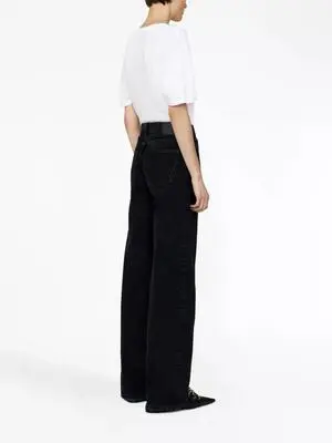 ANINE BING Hugh Logo-patch Wide-leg Jeans