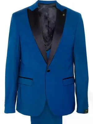 MANUEL RITZ Satin-trim Suit - Blue