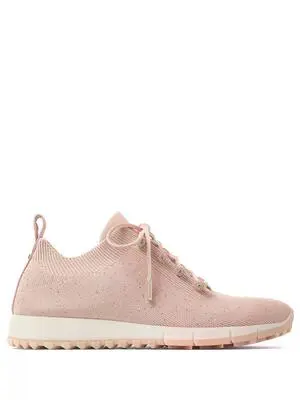 JIMMY CHOO Veles Sequin Knit Sneakers With Crystal Embellishments