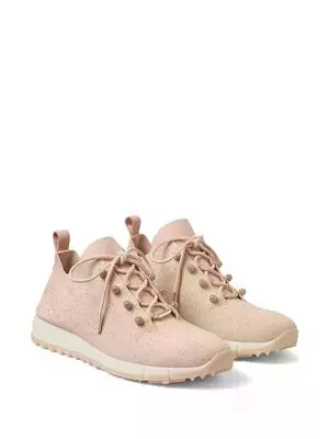 JIMMY CHOO Veles Sequin Knit Sneakers With Crystal Embellishments