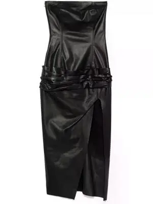 Attico Leather Midi Dress