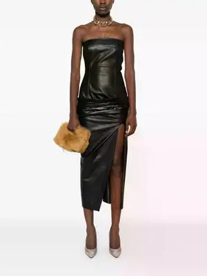 Attico Leather Midi Dress