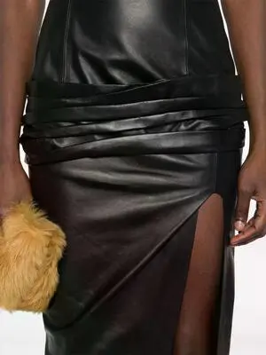 Attico Leather Midi Dress