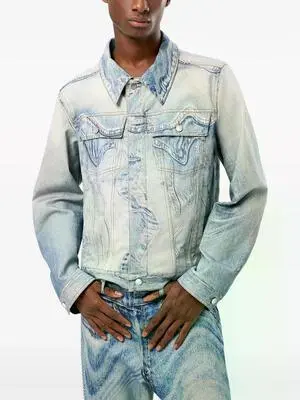 Camper Swirl-print Denim Jacket - Blue