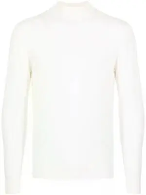 N.peal Mock Neck Knitted Jumper - White