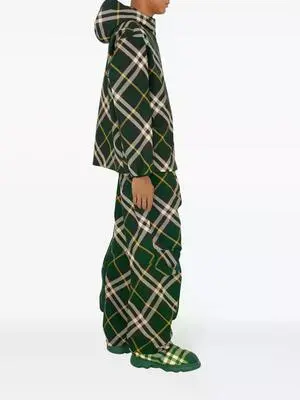 Burberry Check-pattern Zipped Hooded Jacket