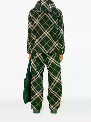 Burberry Check-pattern Zipped Hooded Jacket