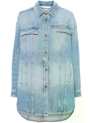 Palm Angels Washed-logo Denim Jacket