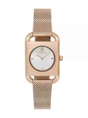 Furla Arco Square 42mm Rose Gold Stainless Steel Mesh Watch