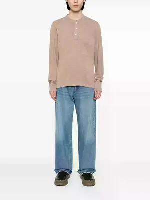 Rag & Bone Classic Flame Henley Polo Shirt - Neutrals