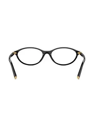 Miu Miu Oval-frame Glasses With Logo Plaque