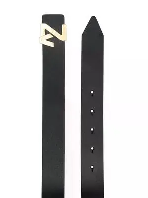 Zadig&Voltaire Logo-plaque Leather Belt - Black