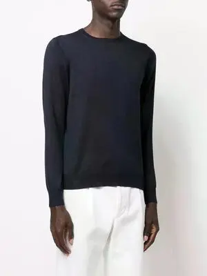 BARBA NAPOLI Fine-knit Crew-neck Jumper - Blue