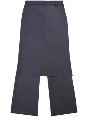 DIESEL® Layered Straight-leg Skirt Trousers - Grey