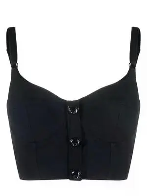 Moschino Teddy Bear-button Bustier Top - Black