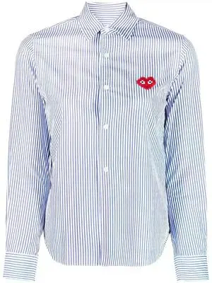 Play Comme Des Garcon Signature Heart-patch Shirt