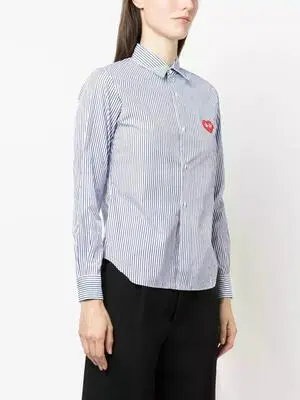 Play Comme Des Garcon Signature Heart-patch Shirt