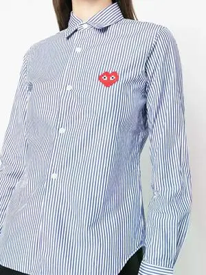 Play Comme Des Garcon Signature Heart-patch Shirt