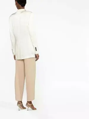 TOM FORD Fluid Double-breasted Satin Blazer - Neutrals