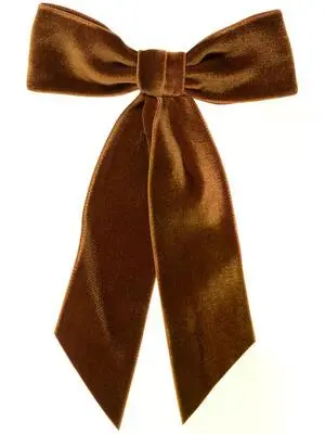 JENNIFER BEHR Velvet Bow Barrette - Brown