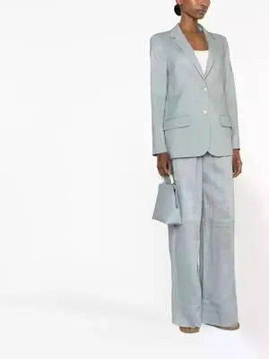 JOSEPH Single-breasted Cotton-linen Blend Blazer