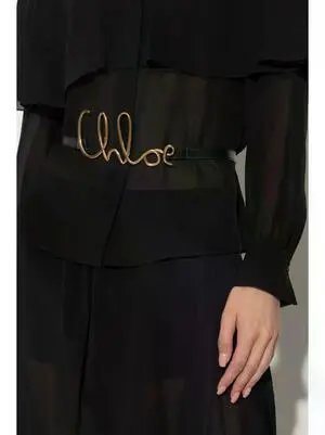 Chloé Iconic Small Buckle Belt - Black