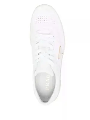 Prada Downtown Leather Sneakers - White