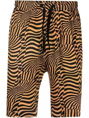 GARCONS INFIDELES Abstract Print Mid-rise Shorts