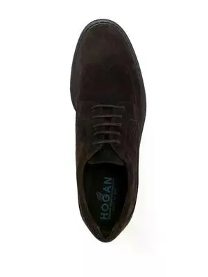 Hogan Lace-up Suede Derby Shoes - Brown
