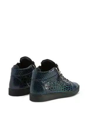 GIUSEPPE ZANOTTI Kriss Crocodile-effect Sneakers - Black