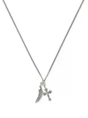 Emanuele Bicocchi Feather And Cross Necklace