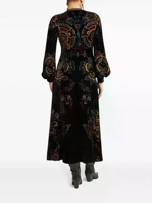 Etro Paisley-print Velvet Midi Dress