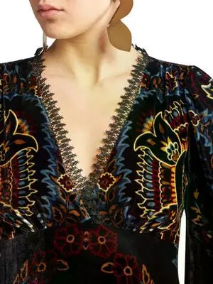 Etro Paisley-print Velvet Midi Dress
