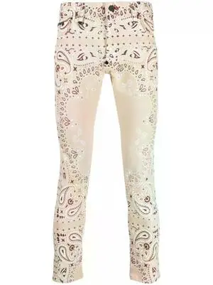 Philipp Plein Bandana Print Skinny Jeans