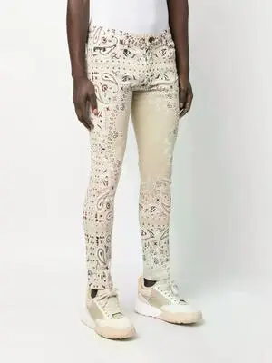 Philipp Plein Bandana Print Skinny Jeans