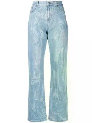 Stella McCartney Crinkle-effect Straight-leg Jeans