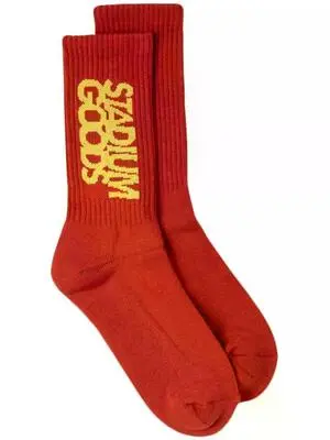 STADIUM GOODS Intarsia-knit Logo Crew Socks - Red