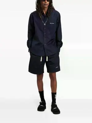 Palm Angels Logo-embroidered Bermuda Shorts - Blue