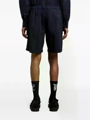 Palm Angels Logo-embroidered Bermuda Shorts - Blue