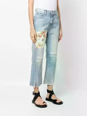 B Sides Cropped Distressed-effect Jeans