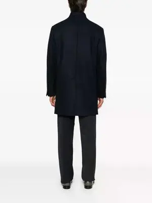 FAY Single-breasted Wool-blend Coat - Blue