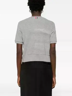 Thom Browne Rwb-stripe Waffle-knit Cardigan
