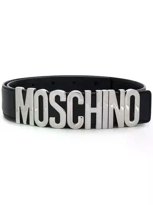 Moschino Logo Plaque Belt - Black