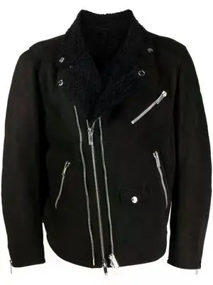 LES HOMMES Suede Biker Jacket
